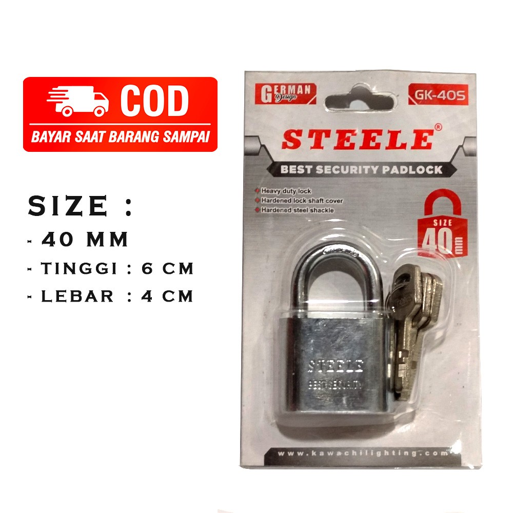 Jual GEMBOK PUTIH 40 MM LEHER PENDEK | Shopee Indonesia