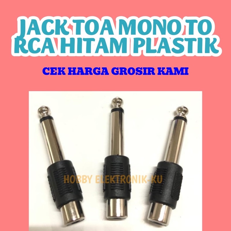 Jual JACK TOA MONO TO RCA HITAM PLASTIK | Shopee Indonesia