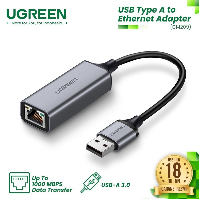 Jual Ugreen USB 3.0 to LAN / RJ45 Ethernet Adapter Gigabit 10/100/1000 ...