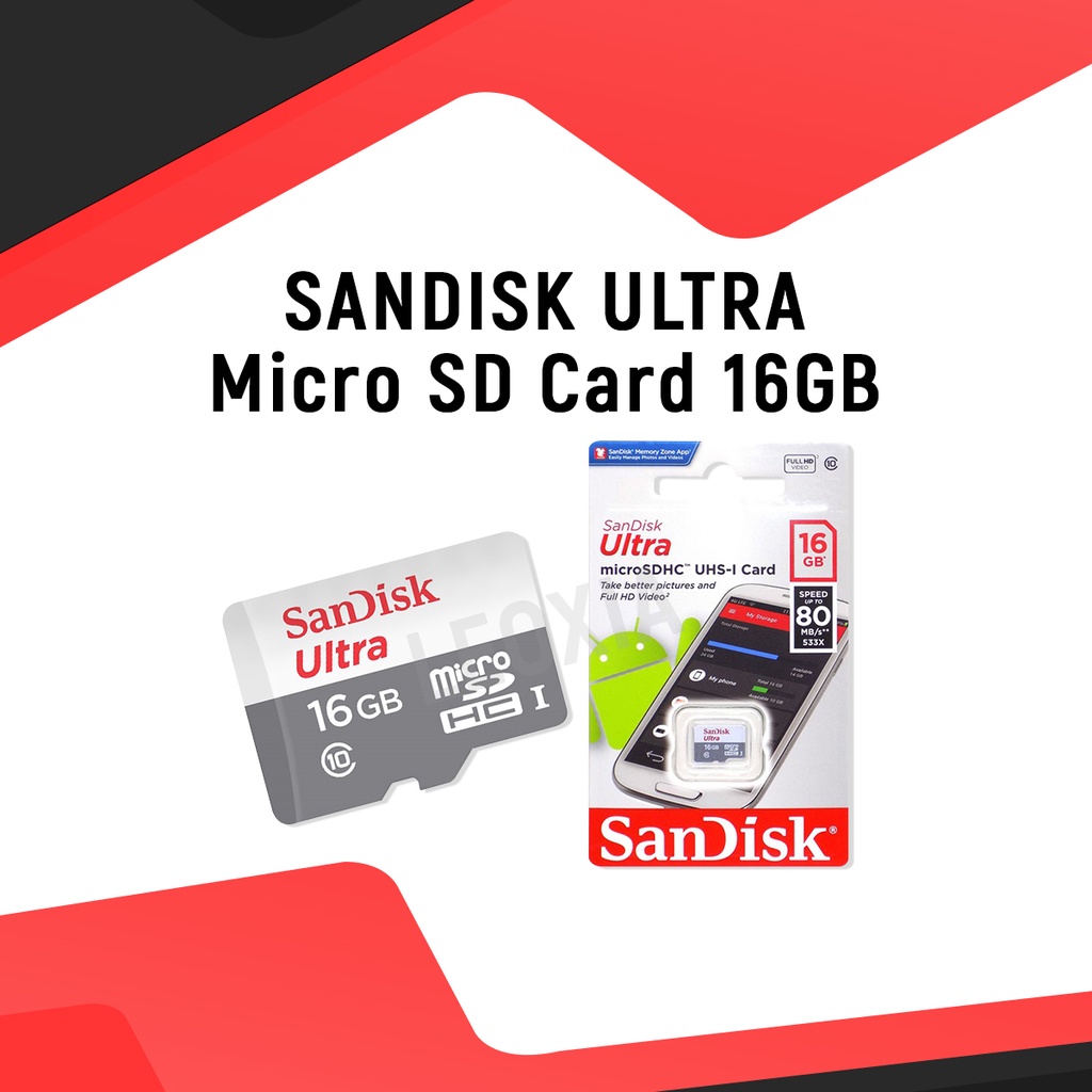 Jual SanDisk Ultra MicroSDHC Card 16GB | Shopee Indonesia
