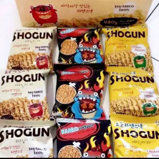 Jual SHOGUN mie kremes cemilan instan rasa CHICKEN / KARO SPICY / SOY ...
