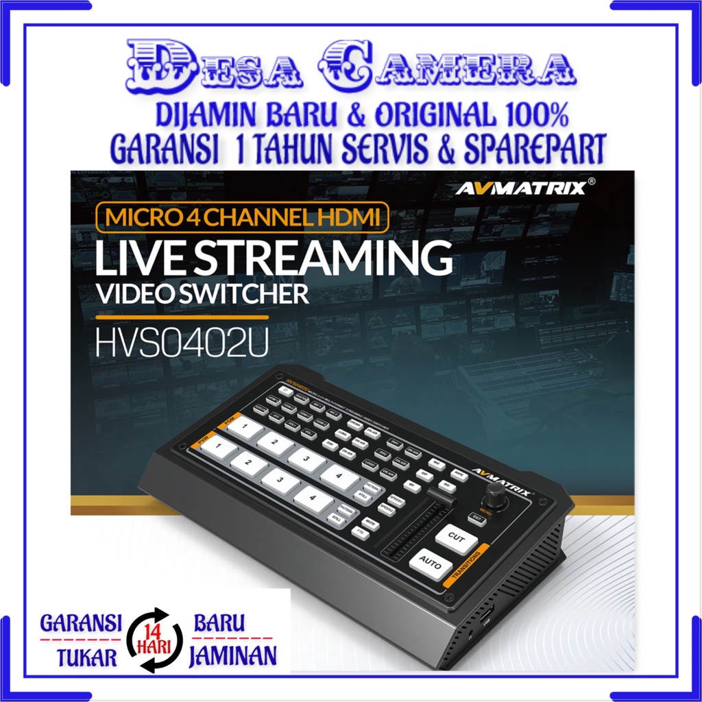 Jual Streaming Video Mixer AVMATRIX HVS0402U 4HDMI + Multiview + USB to ...