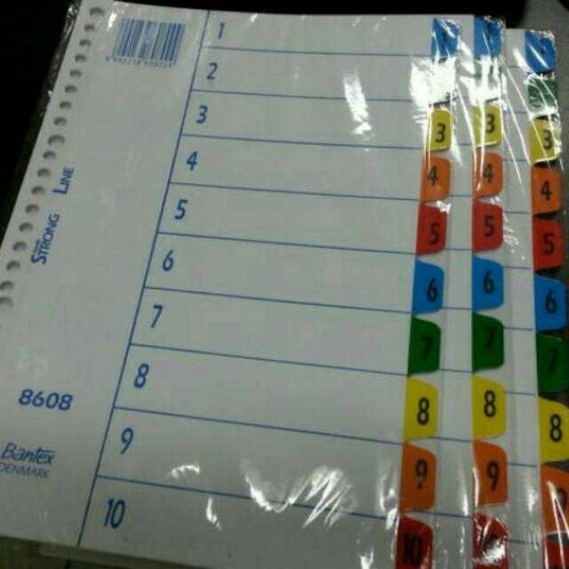 Jual Pembatas file B5/ divider index 1-10 Bantex | Shopee Indonesia