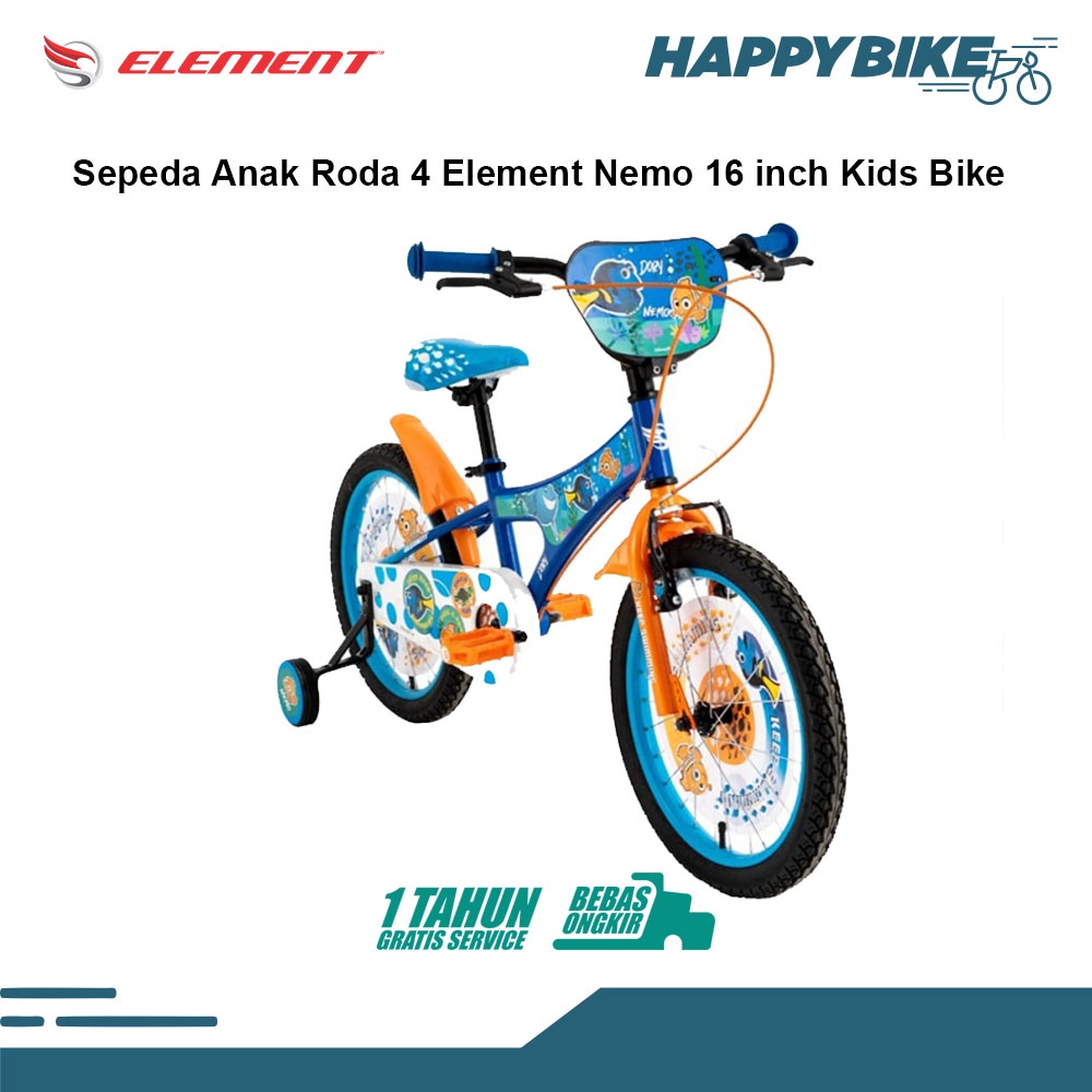 Jual Sepeda Anak Roda 4 Element Nemo 16 inch Kids Bike Blue Orange ...