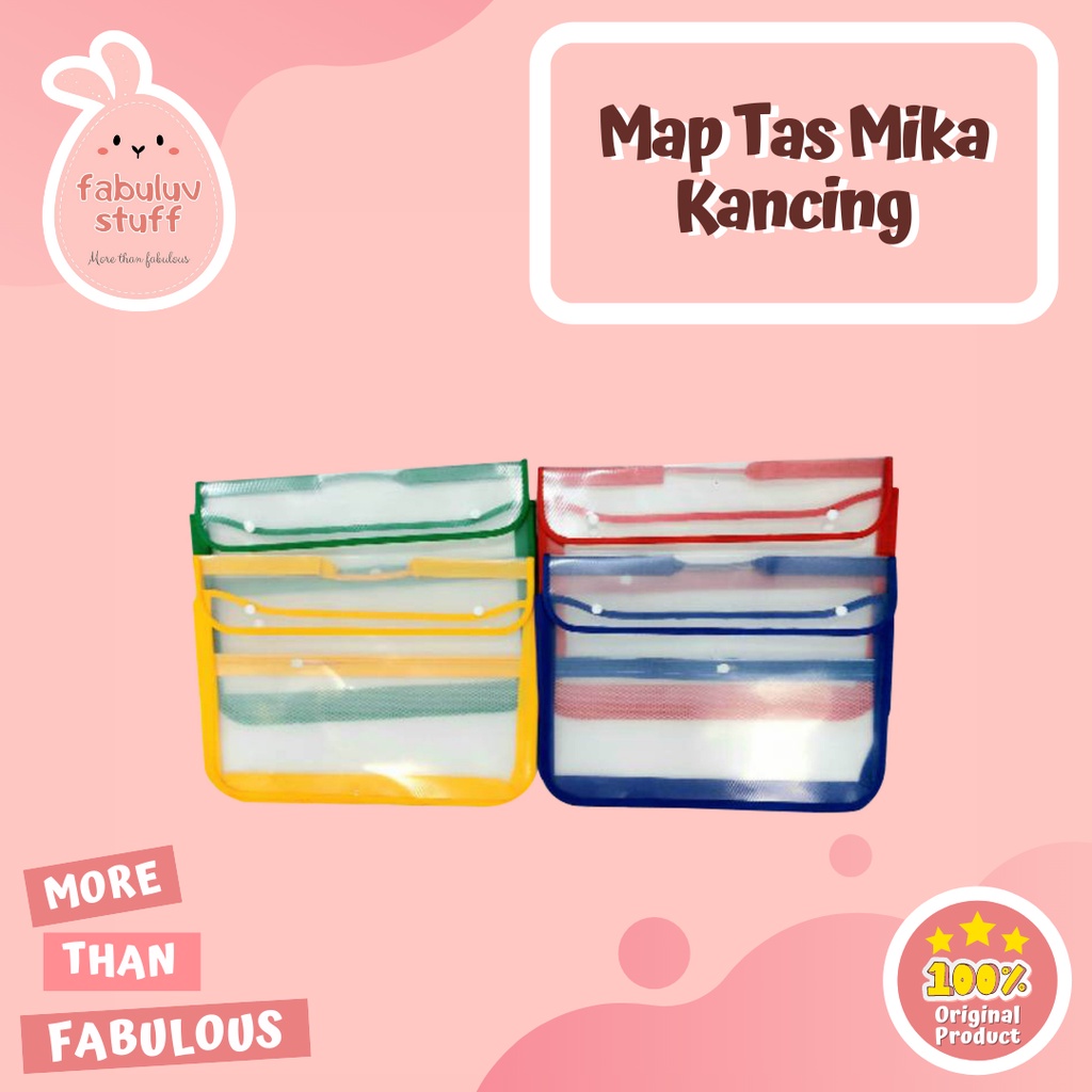 Jual ATK ~ Map Tas Kancing Mika Folio Transparan Tebal | Shopee Indonesia