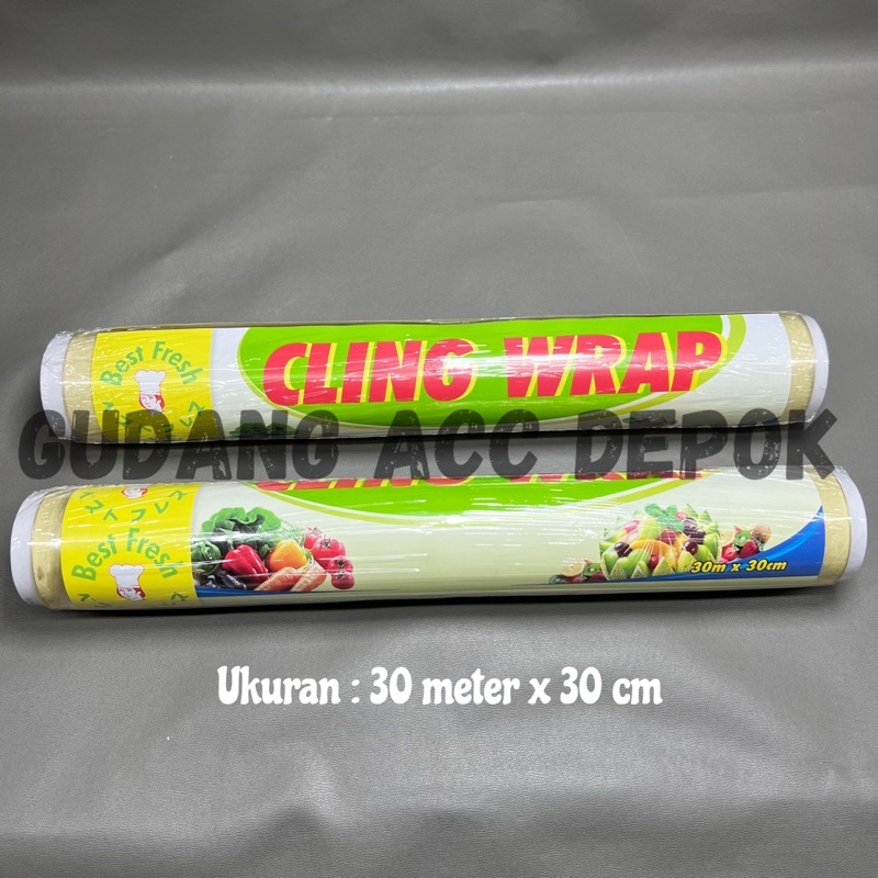 Jual WRAPPING FILM 30 meter x 30 cm Refill Roll Best fresh Cling wrap ...
