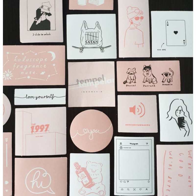 Jual Pink Cartoon Sticker Aesthetic Cute (Stiker Deco Lucu Murah ...