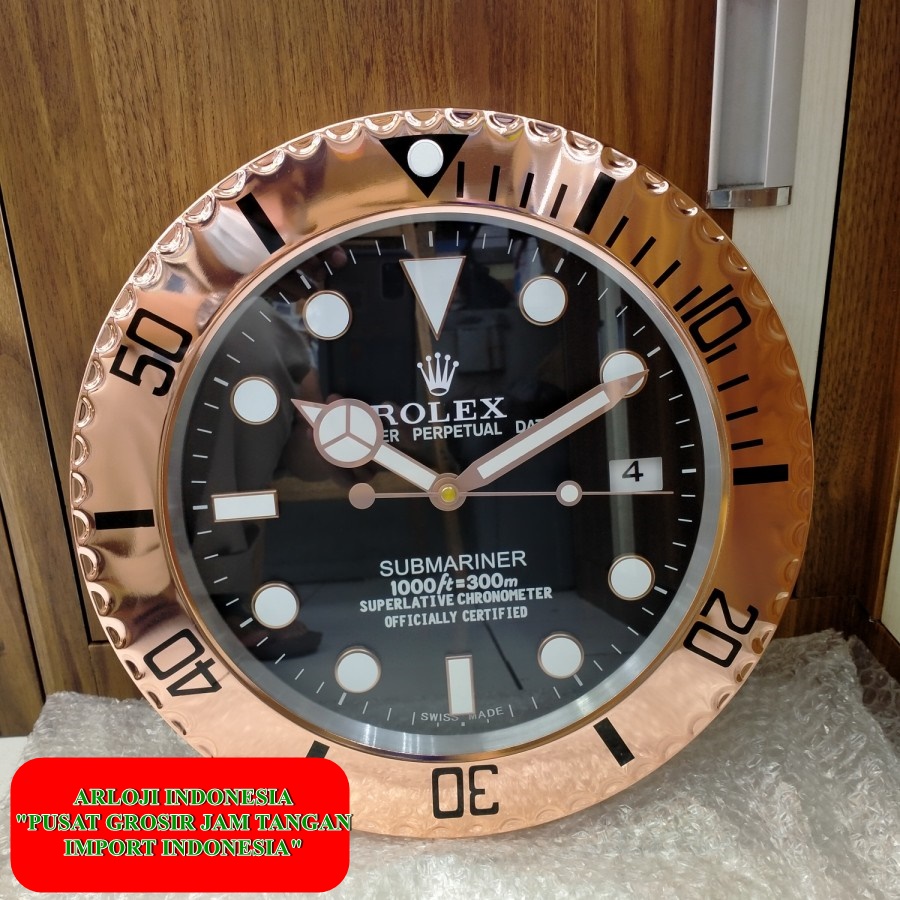 Jual JAM DINDING ROLEX SUBMARINER DATE RADIUM ALLSTAINLISSTE garansi ...