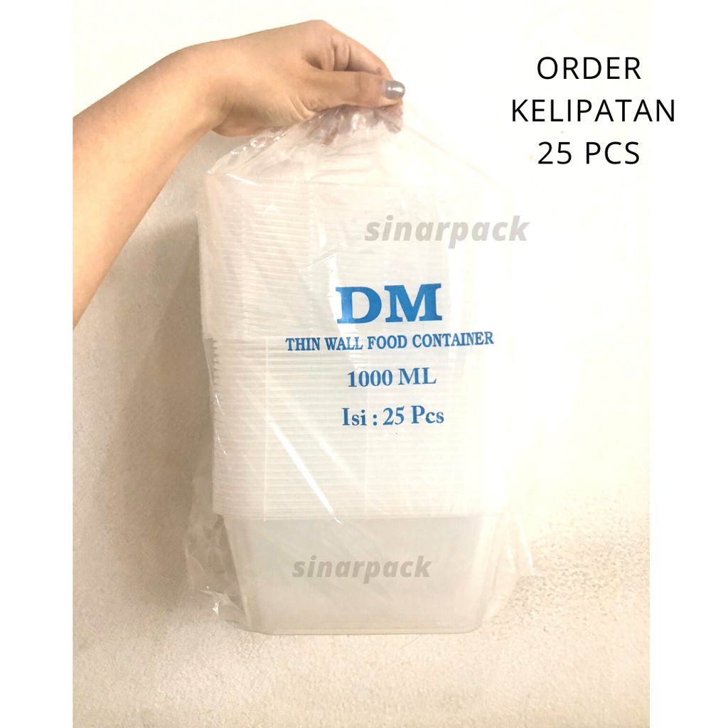 Jual Thinwall DM 1000 ml REC Rectangle - Kotak Makan Plastik Take away ...
