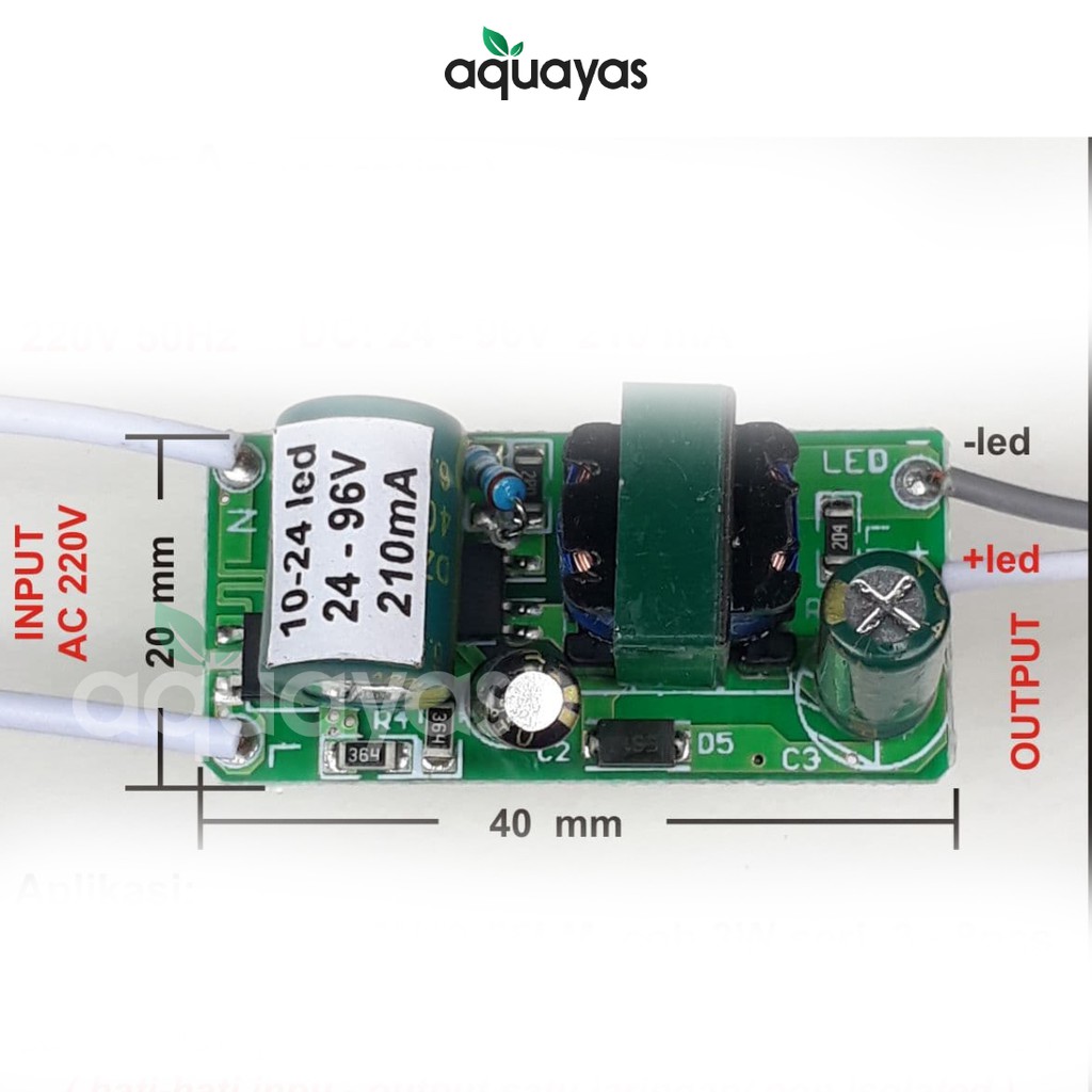 Jual LED Driver 10-24 x 1 Watt 210 mA non-Casing | Shopee Indonesia