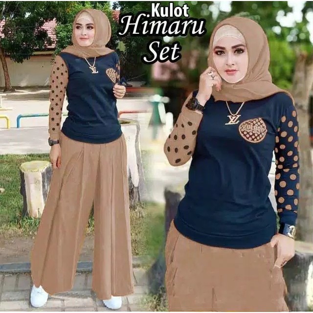 Jual sale Setelan Kulot Himaru lengan panjang pakaian muslim atasan dan ...