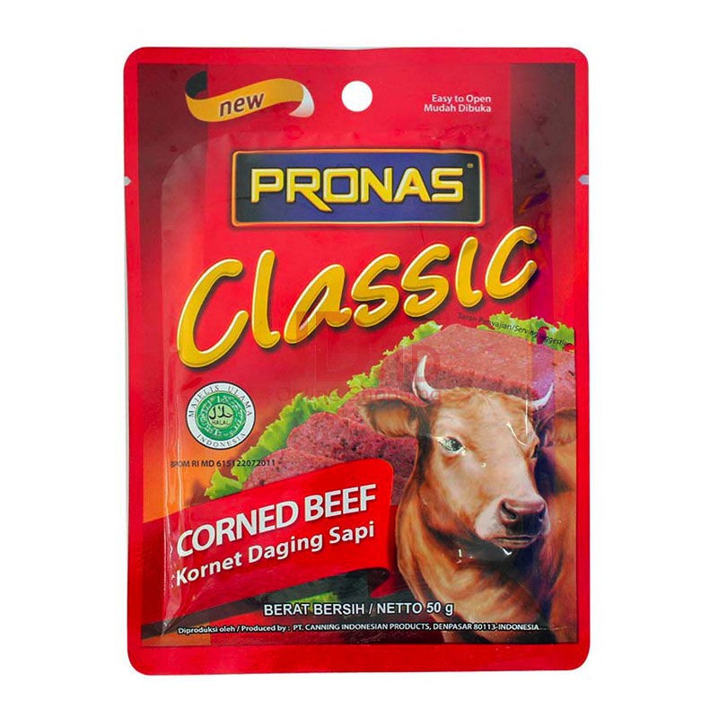 Jual Pronas Kornet Daging Sapi Classic Sachet 50gr - Corned Beef 50 gr ...