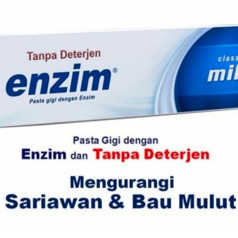 Jual ENZIM Pasta Gigi Classic Mild Biru 124gr Original ENZIM Tanpa ...