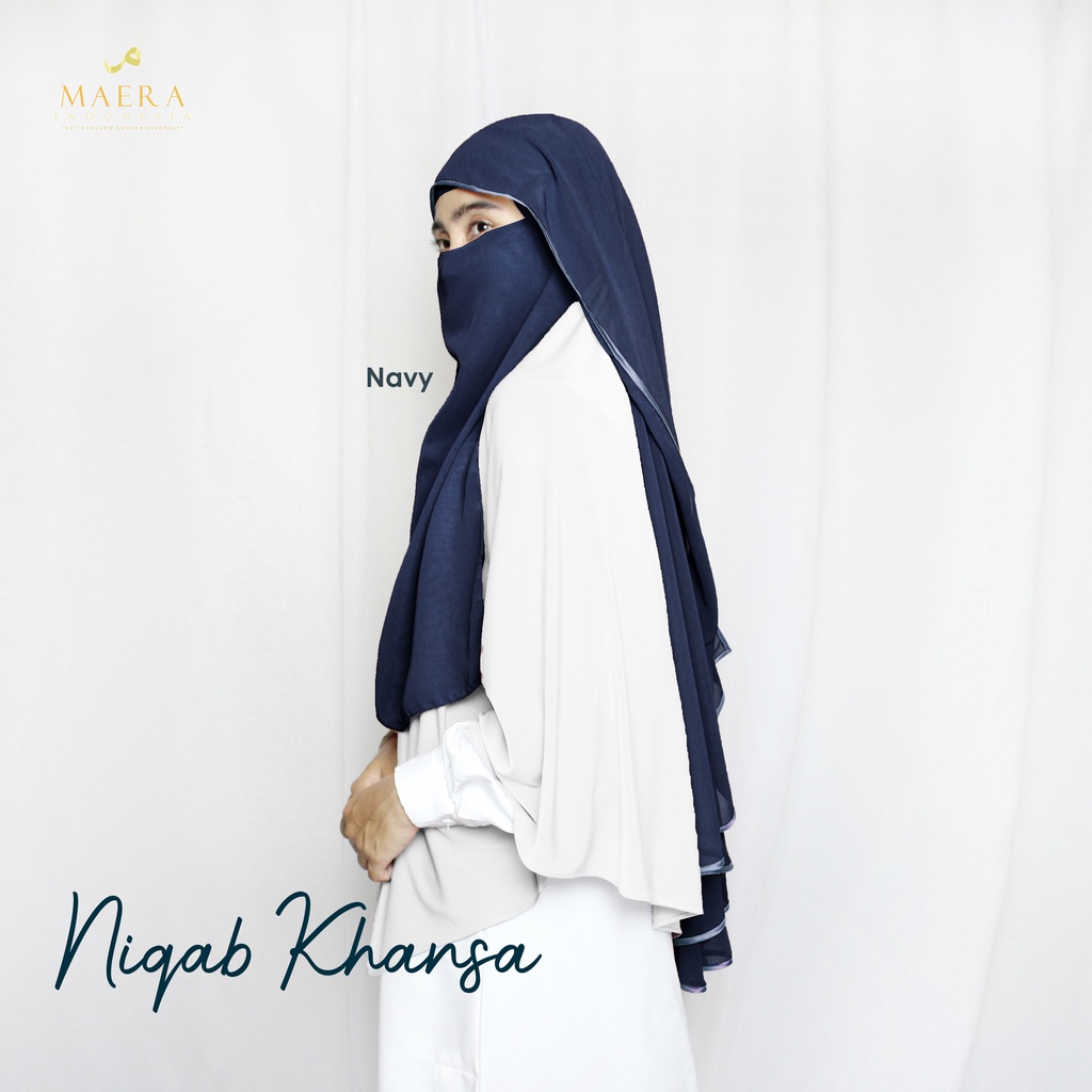 Jual Cadar Niqab Yaman Bandana Butterfly 2 Layer Sifon Silk Jetblack Premium KHANSA by Maera ...