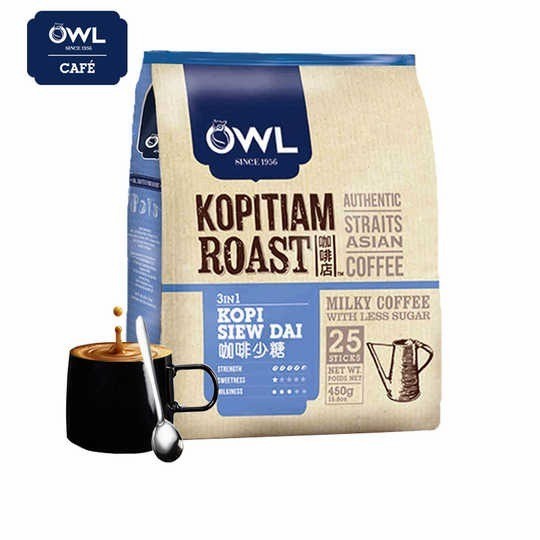 Jual OWL Malaysia Kopitiam Roast 3 in 1 kopi Siew Dai Less Sugar (25 sachet) | Shopee Indonesia