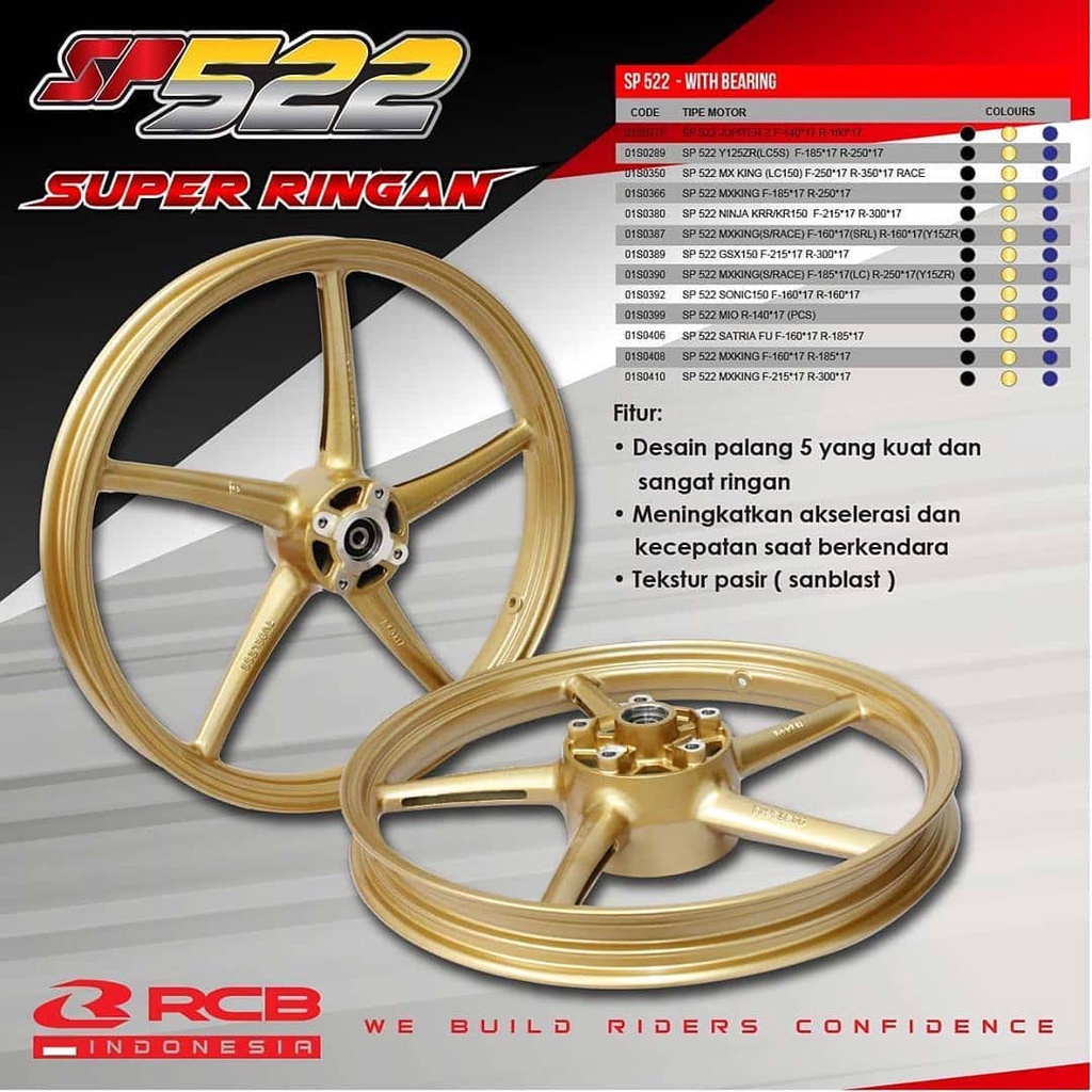 Jual Velg RCB SP522 MX KING MXKING JUPITER Z Vega Fizr Velg rcb palang ...