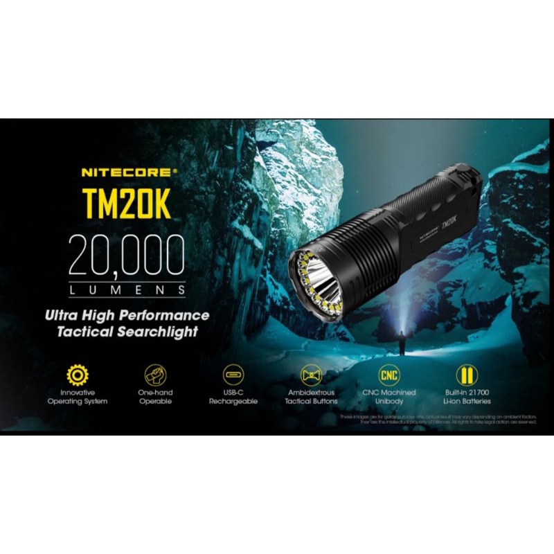 Jual Senter Nitecore TM20K STROBE READY, TurboReady 20000 Lumes ...