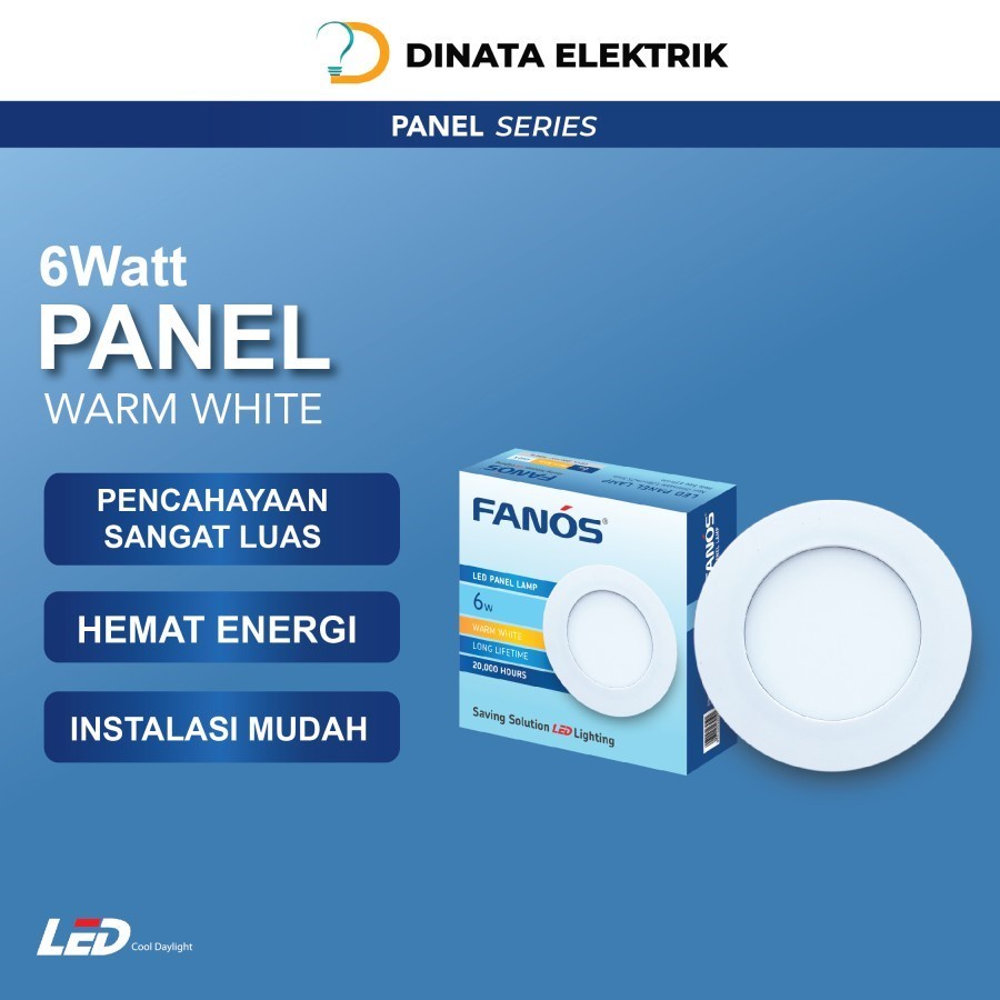 Jual Lampu LED PANEL Fanos semua ukuran watt (Warm White) | Shopee ...