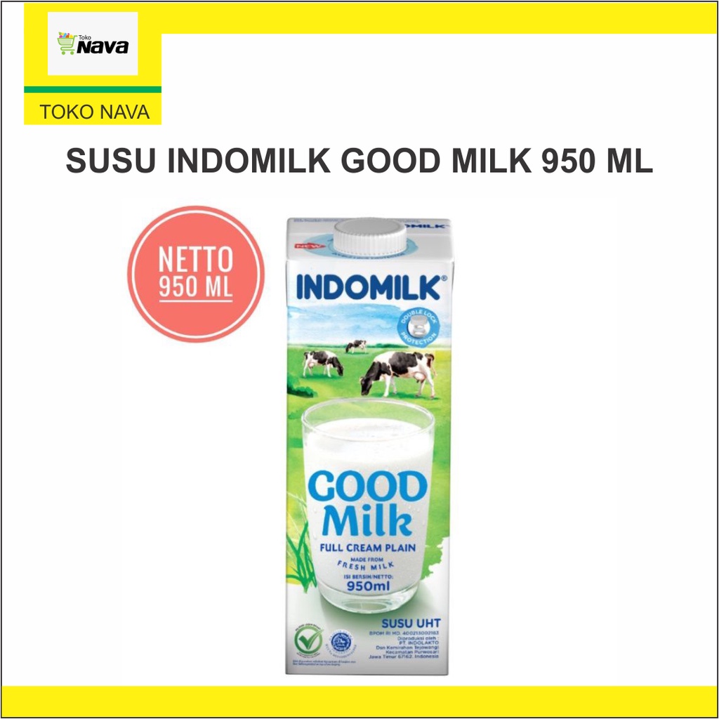 Jual Susu Indomilk Good Milk Full Cream Plain/ Susu UHT 950 ml | Shopee Indonesia