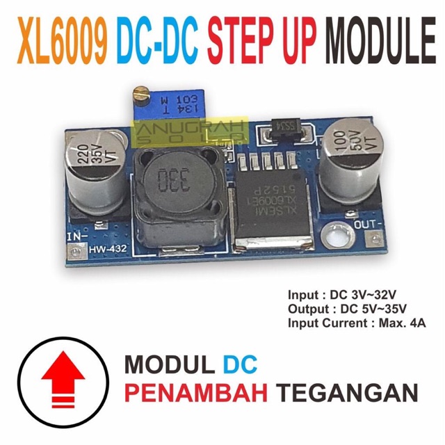 Jual XL6009 DC Adjustable Boost Step-Up Converter Power Supply 4A ...