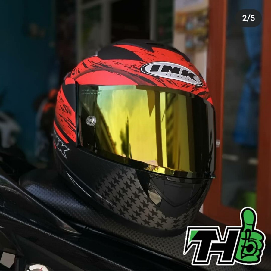 Jual INK CL Max seri 7 Red Flo visor GOLD spoiler silver | Shopee Indonesia