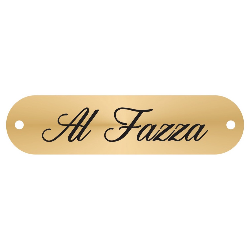 Jual label akrilik Al Fazza gold ukuran 1x4 cm 400 pcs | Shopee Indonesia
