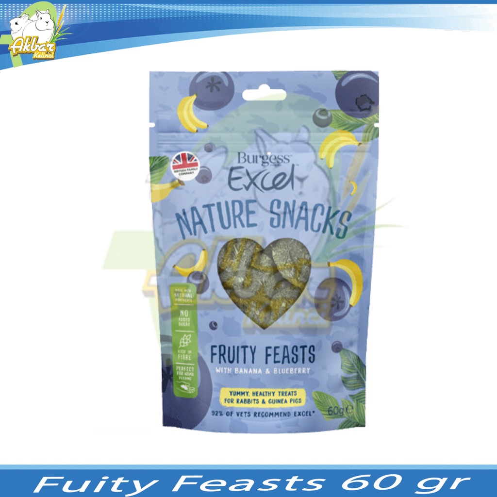 Jual Snack kelinci - Burgess Excel Fuity Feasts 60 gram - Makanan ...