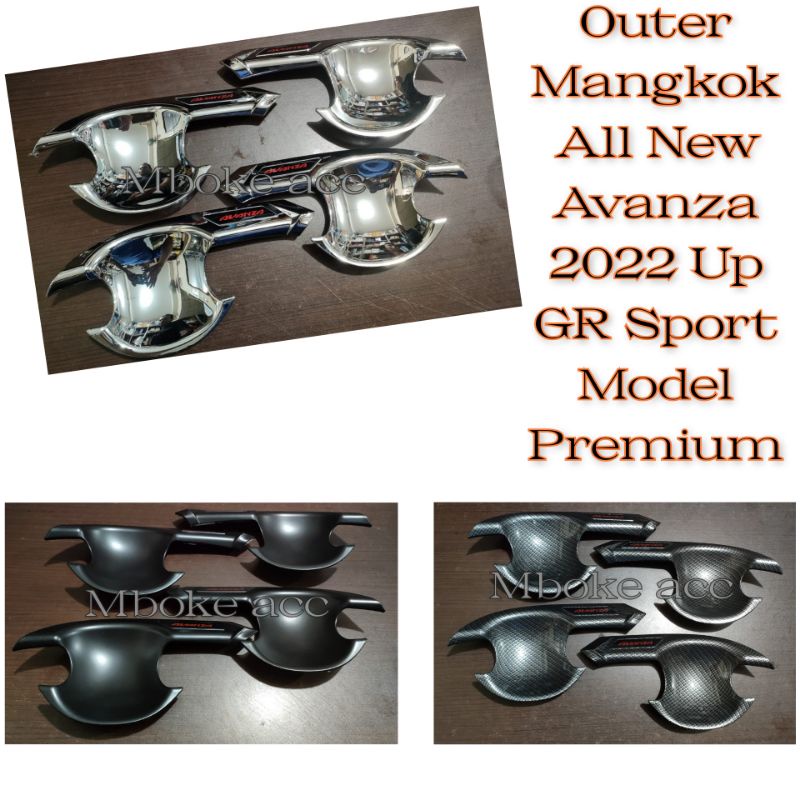 Jual Outer Mangkok Pintu Mobil All New Avanza 2022 Up GR Sport Hitam Doff Model Premium | Shopee ...