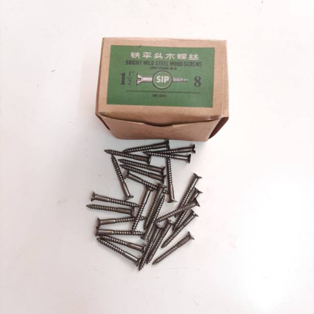 Jual Sekrup / Skrup SIP kayu minus 1 1/2 x 8 | Shopee Indonesia