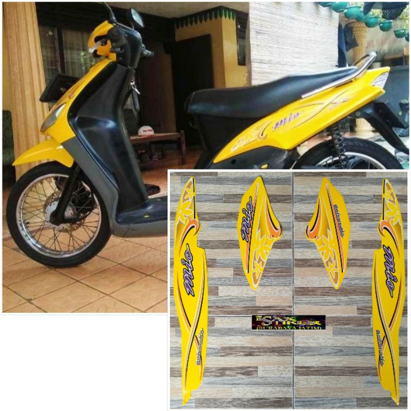 Jual striping original Yamaha Mio sporty bunga kuning tahun 2004 2005 ...