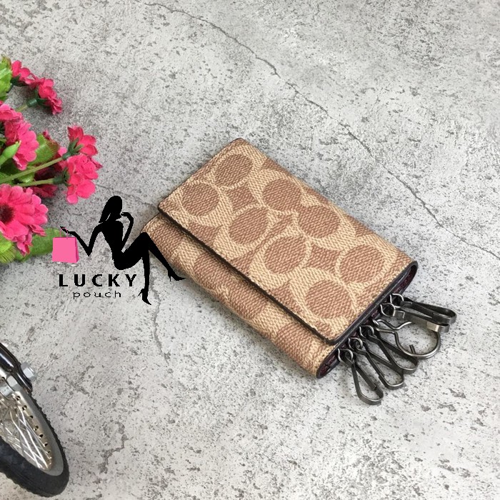 Jual Coach Six Ring Key Case In Signature | Shopee Indonesia