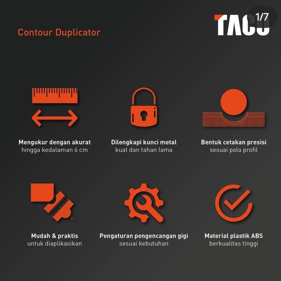 Jual TACO Profile Copy Gauge 250MM Duplicator Tool Alat Copy Jiplak ...