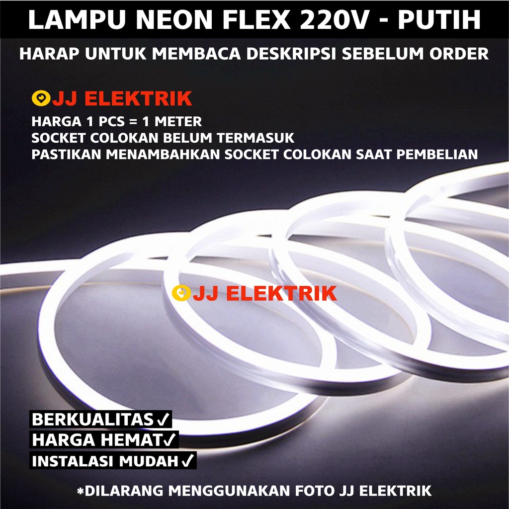 Jual Lampu LED Neon Flex Selang Neonflex Sign Strip Fleksibel White ...