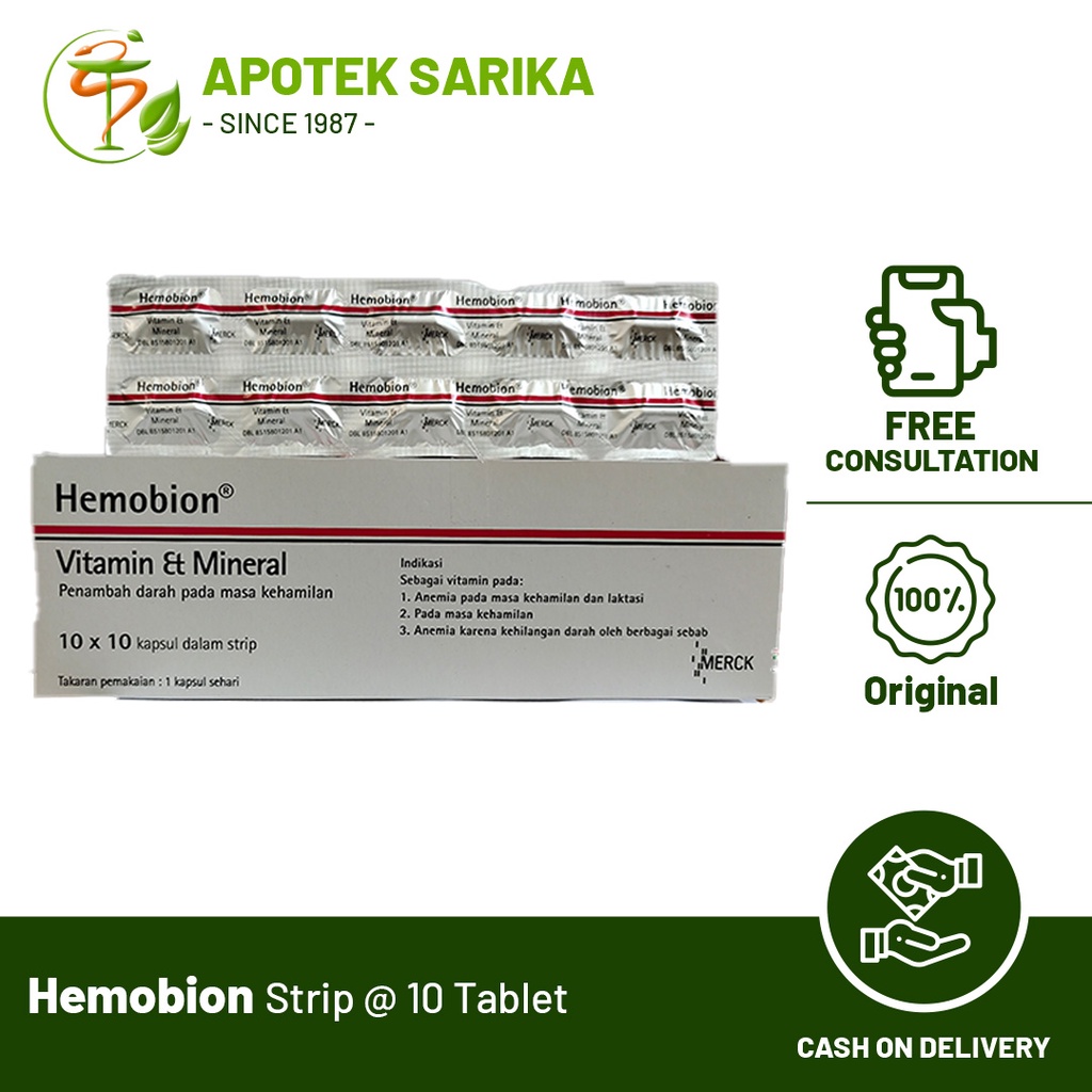 Jual Hemobion Strip Isi 10 Tablet / Suplemen dan Multivitamin Penambah ...