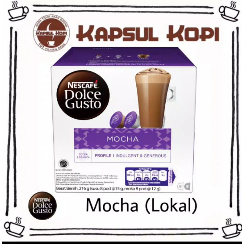 Jual Mocha Kapsul Kopi LOKAL Nescafe Dolce Gusto NDG Coffee Capsule ...