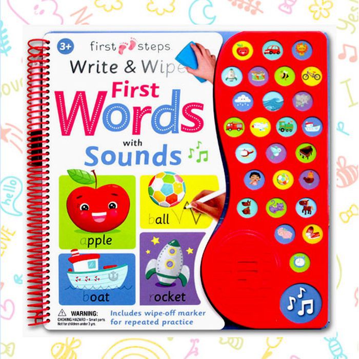 Jual First Steps Write & Wipe First Words with Sounds | Shopee Indonesia