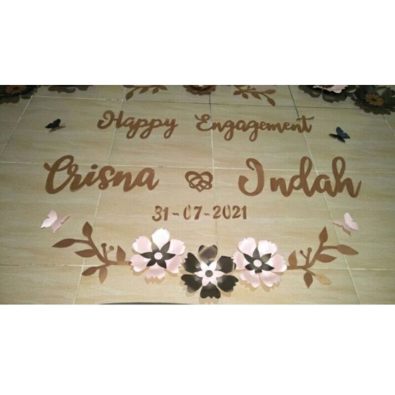 Jual tulisan latin happy engagement/wedding/birthday/khitbah dll + NAMA ...