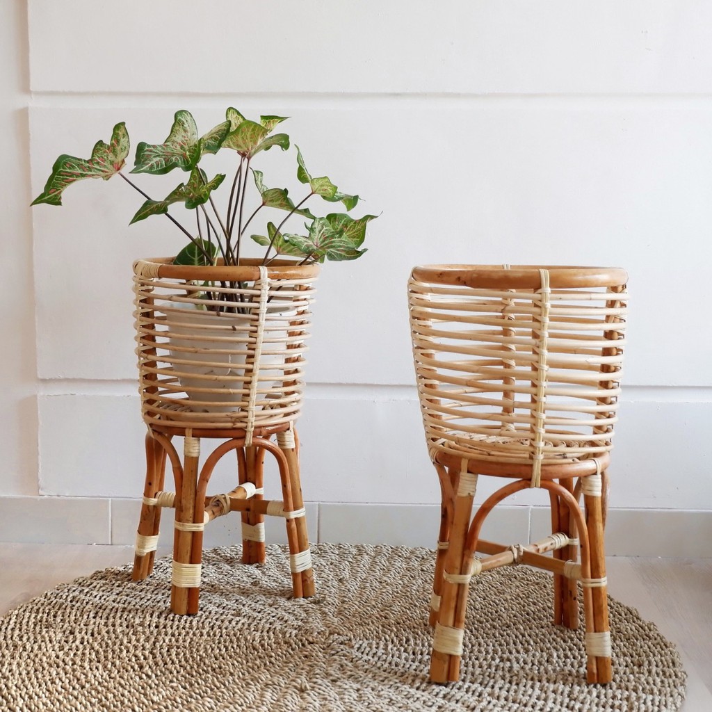 Jual Standing Pot Rotan (Tempat Pot/Keranjang Rotan/Keranjang Bunga/Pot ...