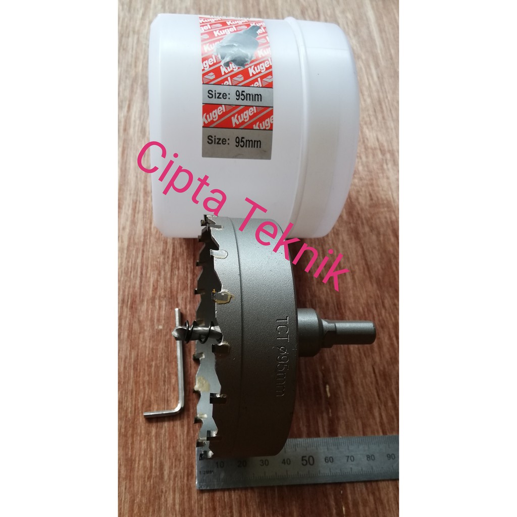 Jual Hole Saw Kugel TCT 95 mm Holesaw 95mm Tungsten Carbide Tipped Bor ...