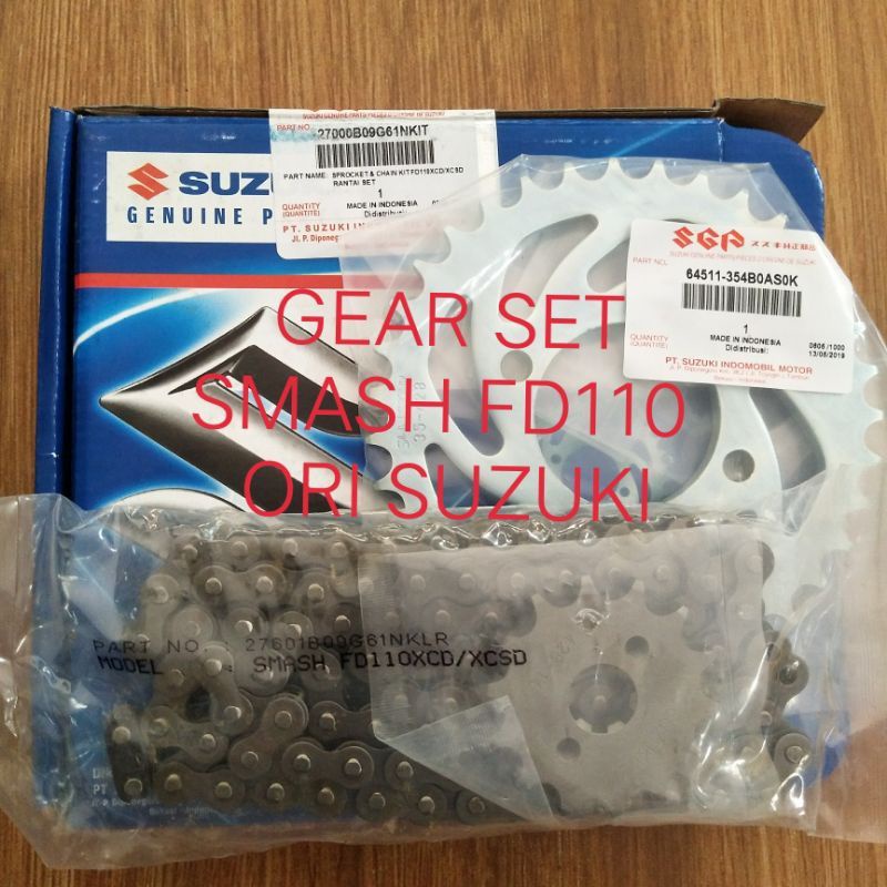 Jual GEARSET SMASH OLD SMASH LAMA GIRSET ORIGINAL SUZUKI ASLI SGP ...