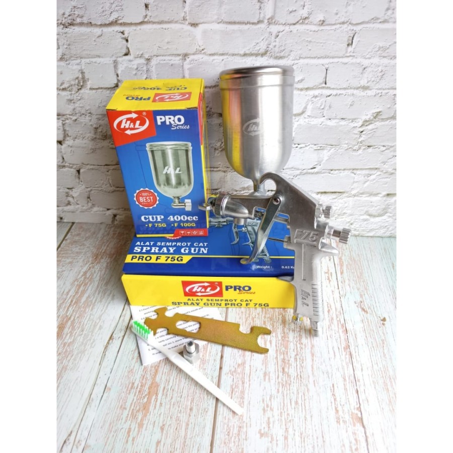 Jual Spray Gun Spraygun Semprot Cat Tabung Atas 400 CC H&L HL PRO F75 G ...
