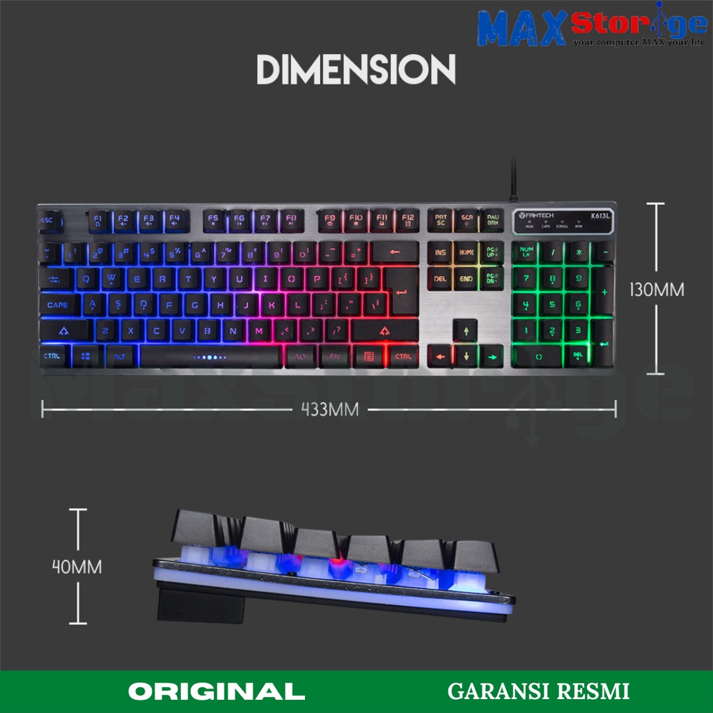 Jual FANTECH K613L FIGHTER II RGB KEYBOARD GAMING RGB KEYBOARD GAMING MEMBRANE | Shopee Indonesia