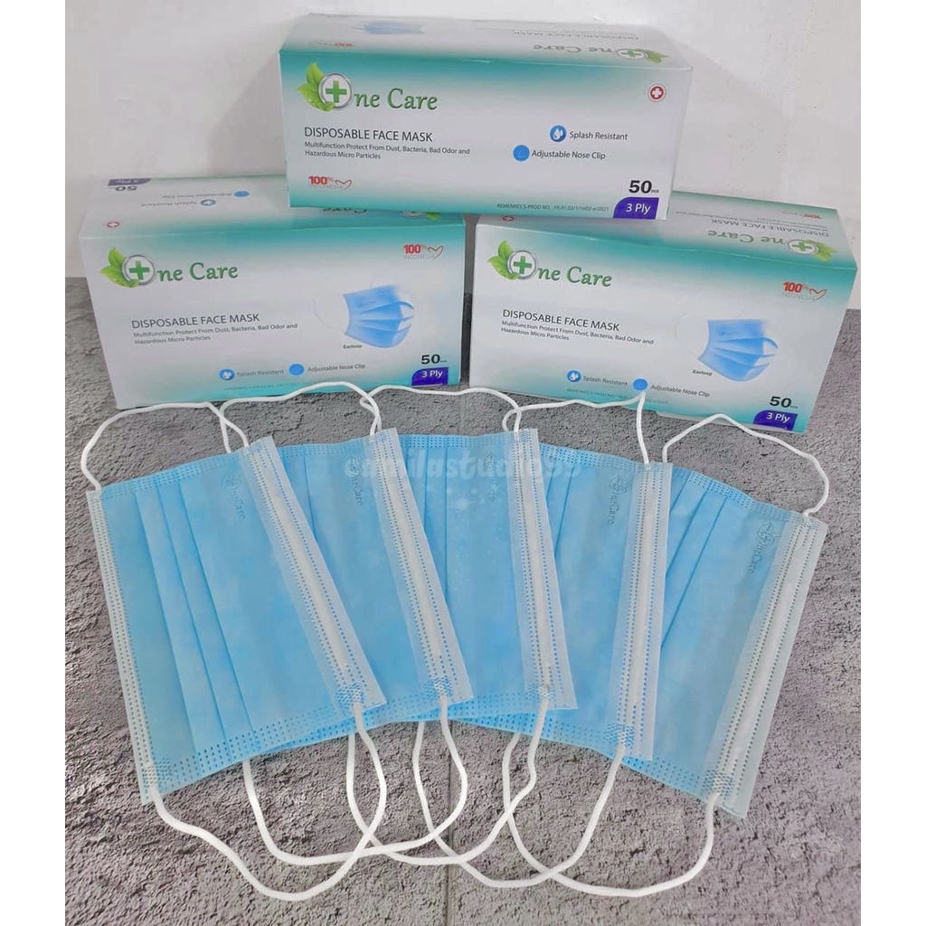 Jual One Care Emboss Disposable Face Mask 3ply | Masker OneCare Earloop ...