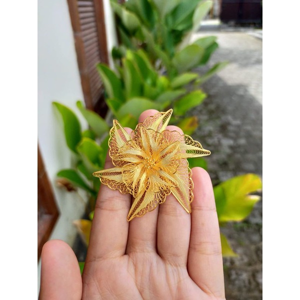 Jual bros dan anting kendari perak lapis emas | Shopee Indonesia