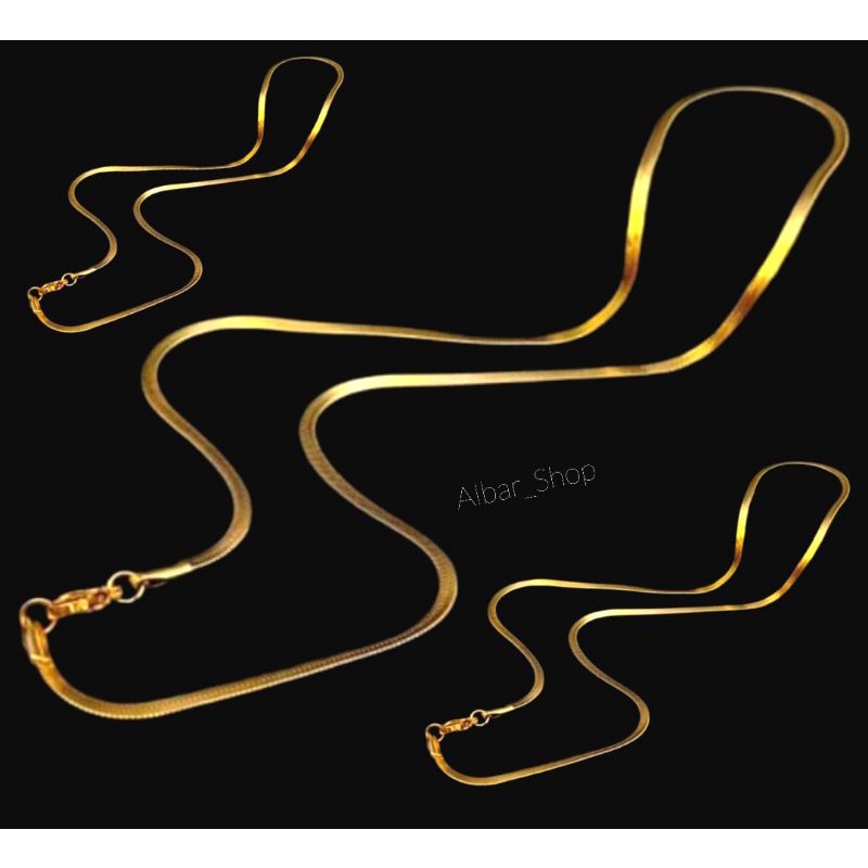 Jual Kalung Titanium Model pipih/Gepeng Warna Emas | Shopee Indonesia