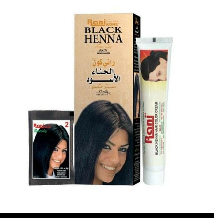 Jual Terbaik BLACK HENA RANI Hair color , pewarna rambut hitam alami dari daun hena original ...