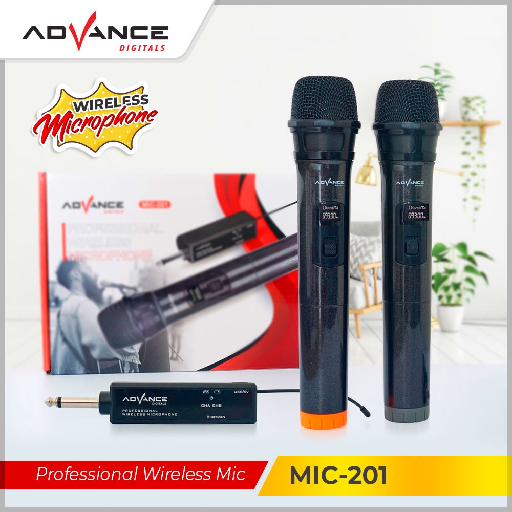 Jual Advance Mic Wireless Mic 201/ 202/301- 2 mic Dua Microphone ...