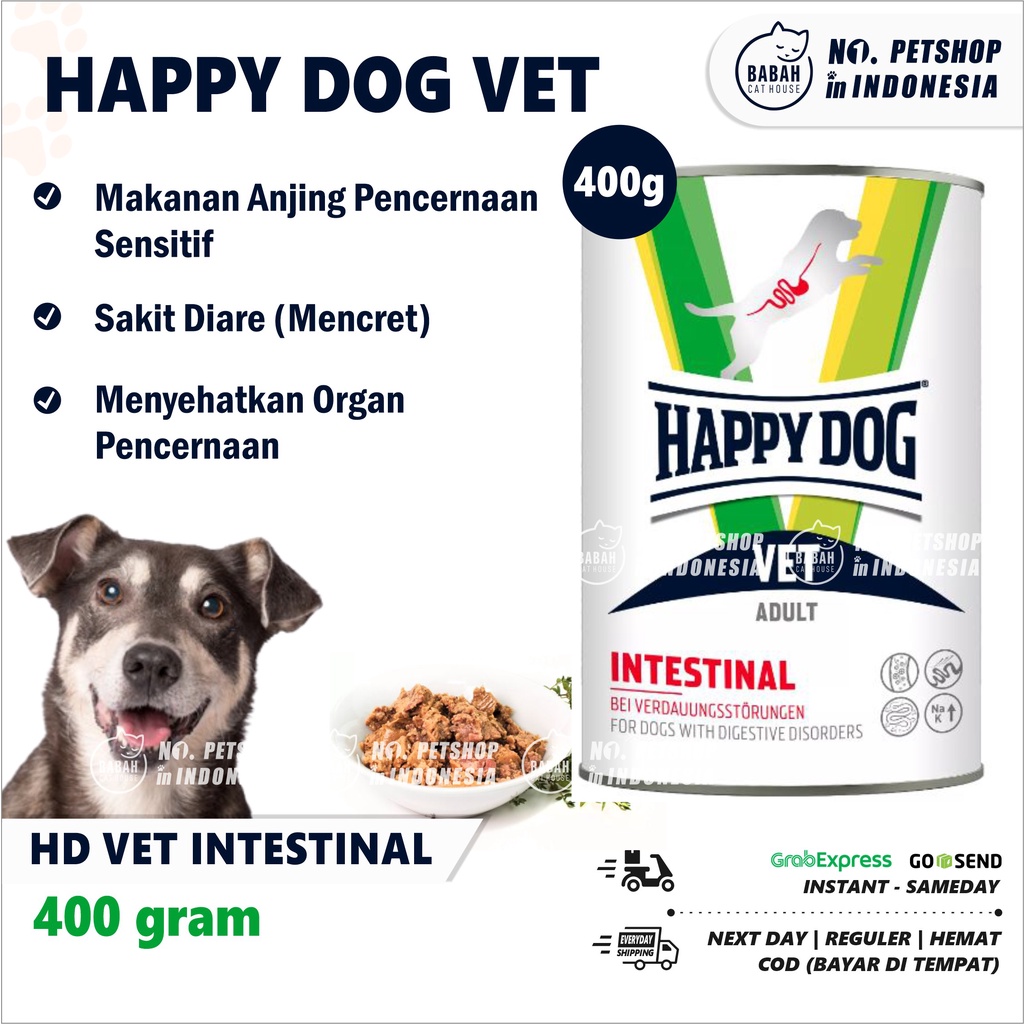 Jual KALENG HAPPY DOG VET INTESTINAL 400gr WET FOOD Makanan Anjing ...