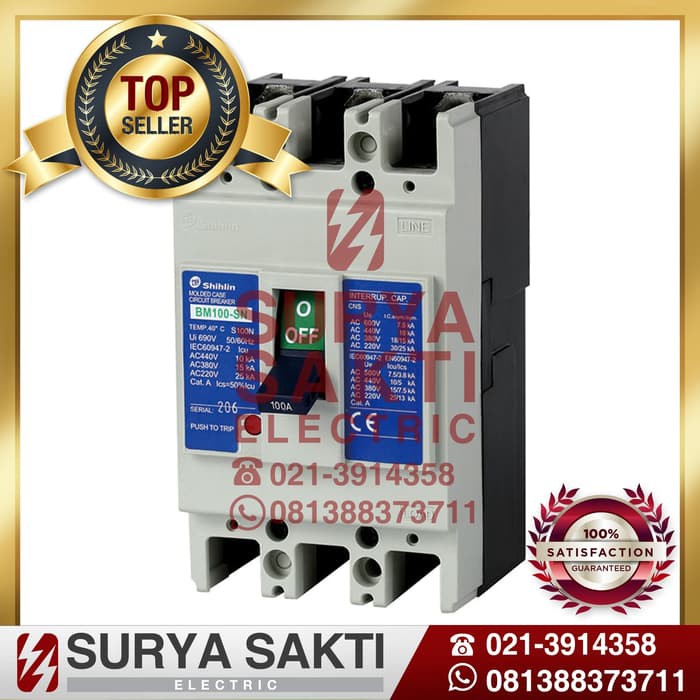 Jual MCCB Ekonomi Series BM100-SN / BM100 SN 3P Shihlin MCCB | Shopee Indonesia