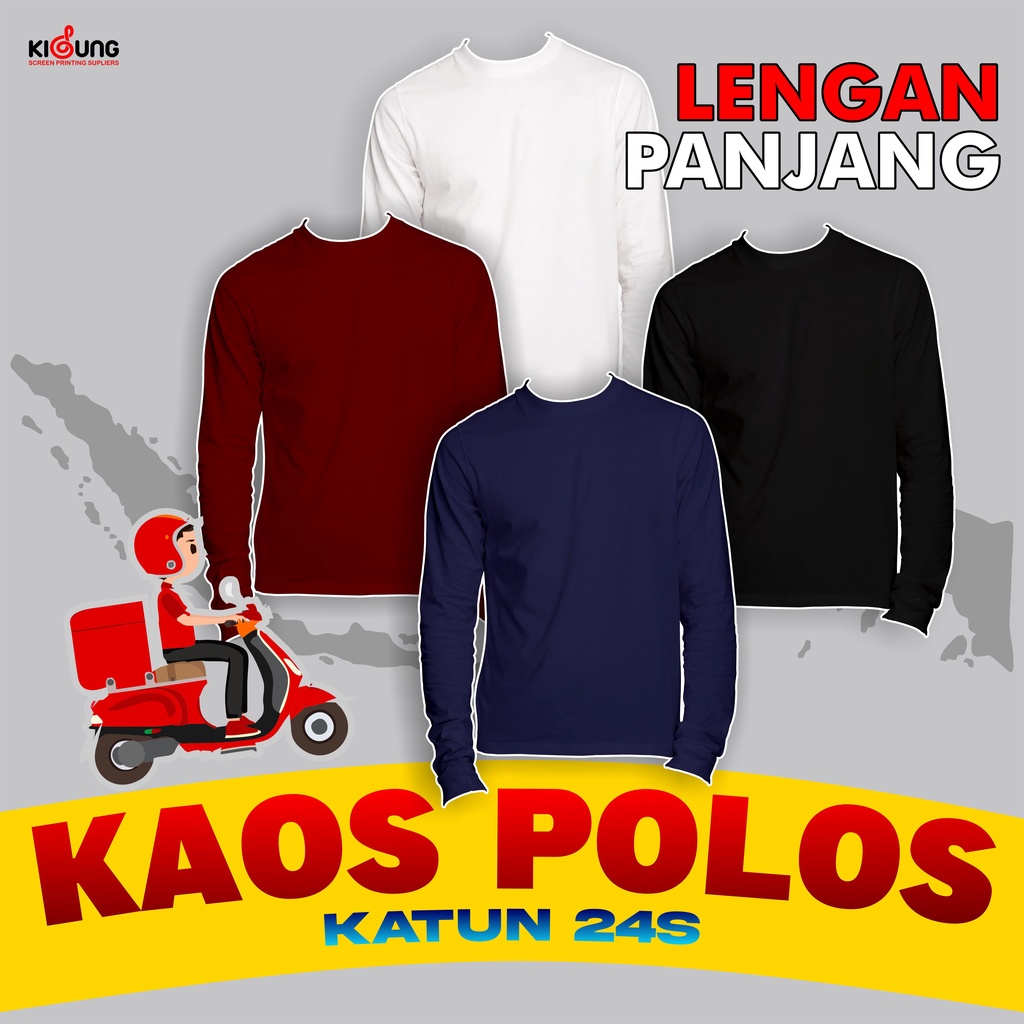 Jual PROMO Kaos polos Lengan panjang Cottonsoft 24s Tebal | Shopee ...